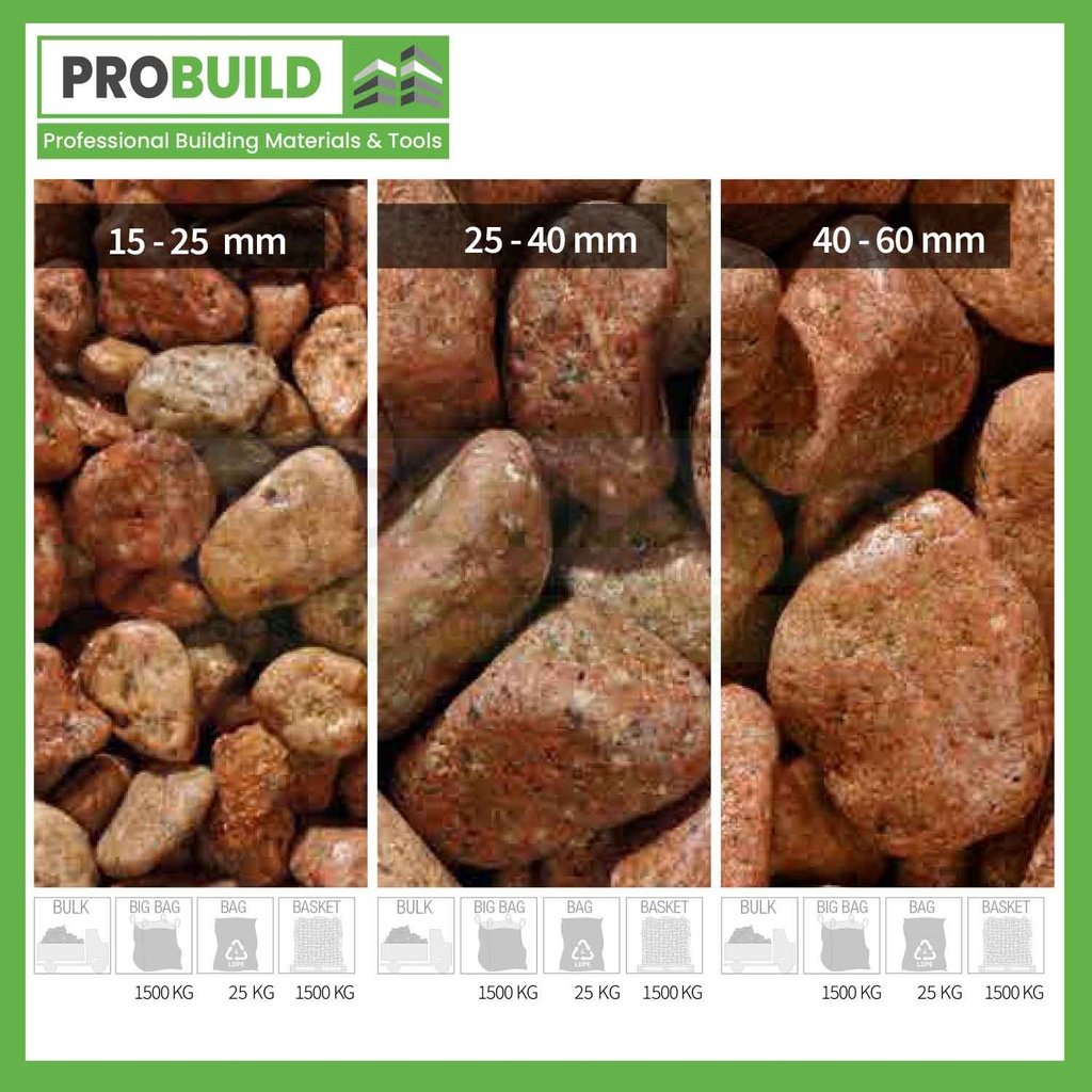 Porfido Arancione Marble Pebbles | Probuild Malta